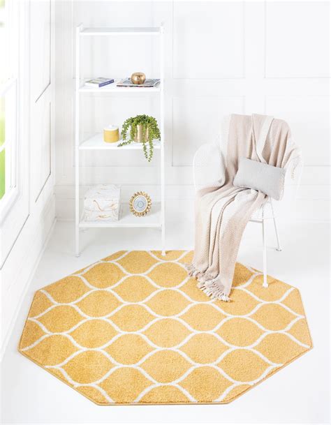 Unique Loom Trellis Frieze Collection Area Rug Rounded 5 Octagon