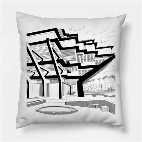 Brutalist Architecture In Landscape Pattern Sketch By Jorge Lebeau