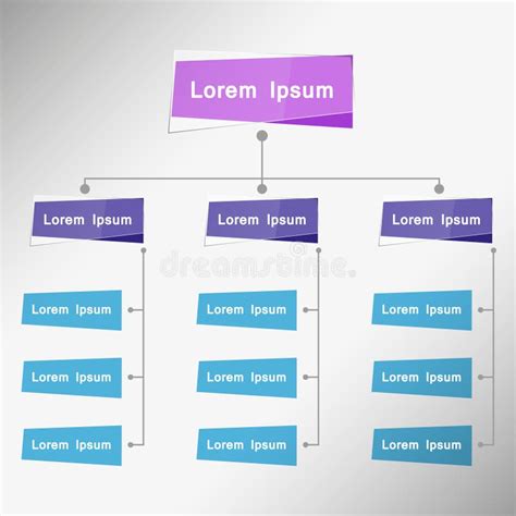 Färben Sie Karten Organisationsdiagramm Infographic Mehrfache Farbe Geschäfts Struktur Konzept