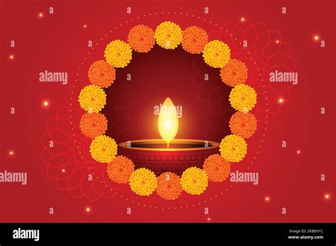 Decorative Shubh Deepavali Background For Festival Of Lights Stock