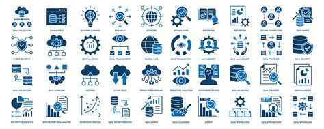 Data Analytics Icon Set Big Data Analysis Technology Symbol