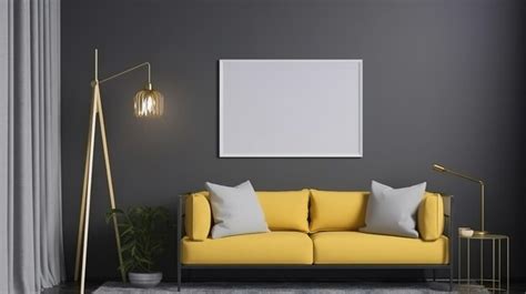Premium Ai Image Frame Mockup In Living Room Interior Background 3d