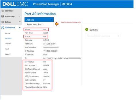 Powervault Me Troubleshooting Iscsi Controller Ethernet Port Link Negotiation Or Link Down