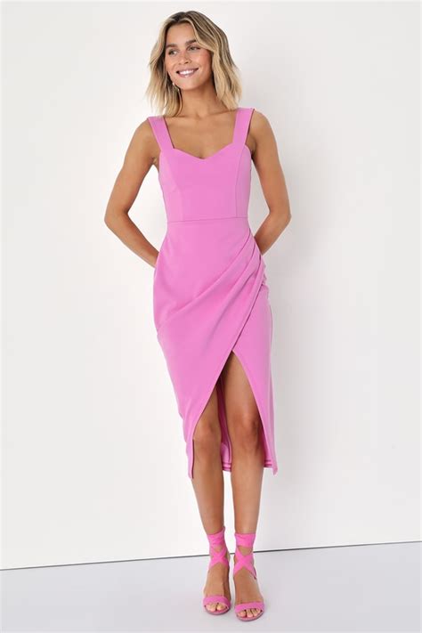 Rose Pink Dress Tulip Midi Dress Sleeveless Midi Dress Lulus
