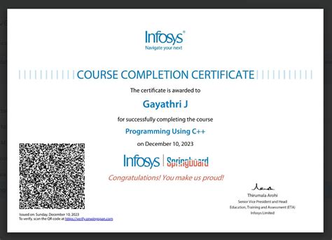 Gayathri J On Linkedin Programming Cpp Certification