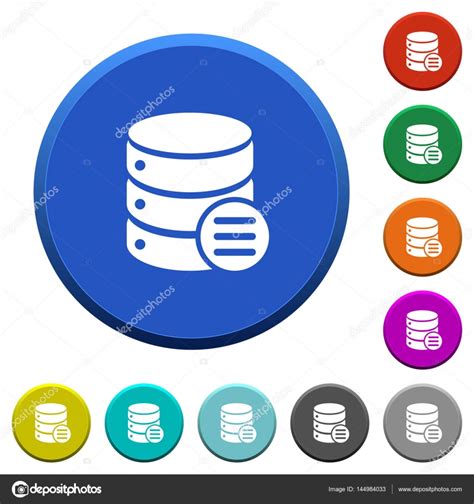 Database Options Beveled Buttons Stock Vector By ©renegadehomie 144984033
