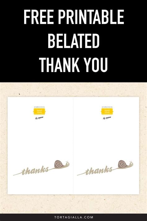 Belated Thank You Card Printable Tortagialla
