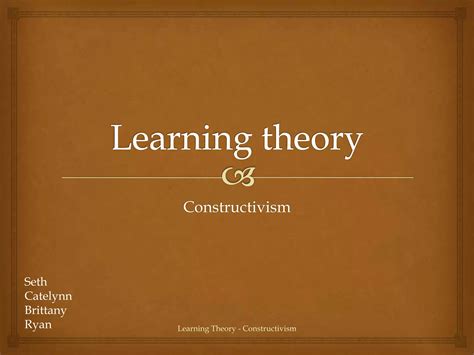 Learning Theory Constructivism Pptx
