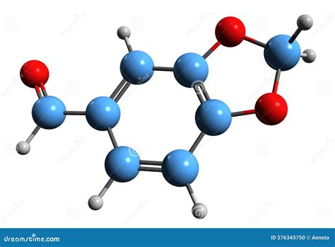 Piperonal Molecular Structure 3d Flat Model Aromatic Aldehydes
