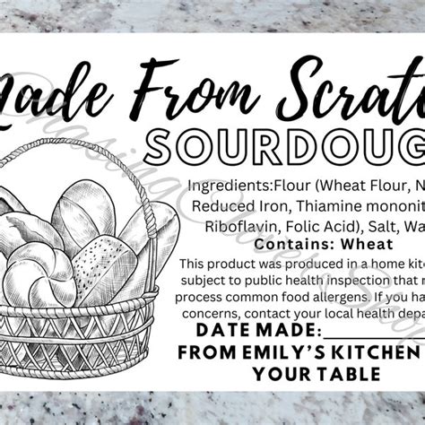 Sourdough Bread Label Etsy