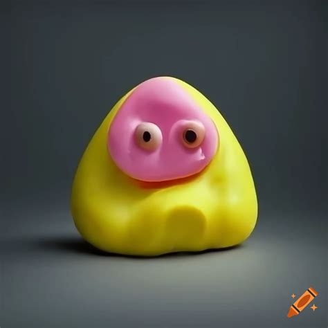 Distorted Plasticine Blob In Spongebob Squarepants Shape With Tentacles