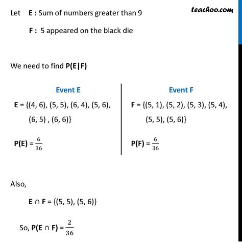 Ex A Find Conditional Probability Of Obtaining A Sum