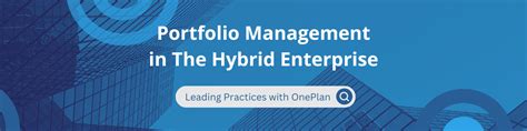 portfolio management in the hybrid enterprise leading practices with
