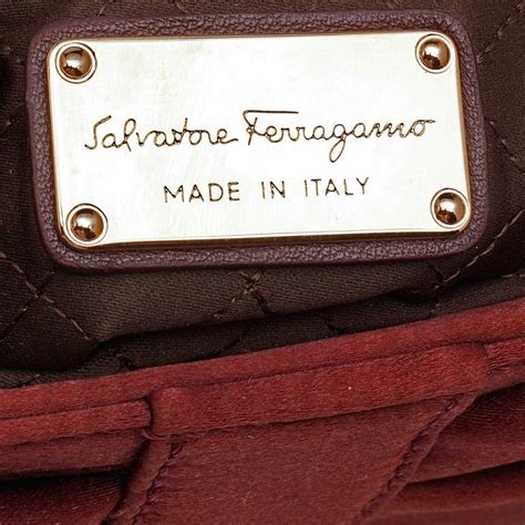 Salvatore Ferragamo Burgundy Satin Knot Chain Clutch For Sale At 1stdibs