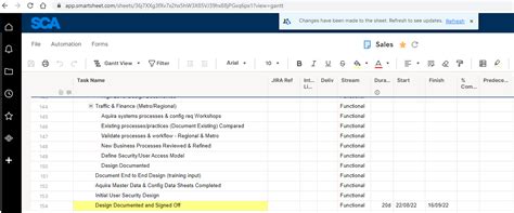 Refresh To See Updates Returns You To The Top Of The Smartsheet