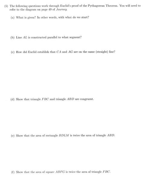 Solved EUCLID S PROOF OF THE PYTHAGOREAN THEOREM H K B Chegg