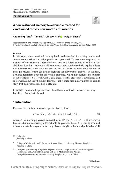 A New Restricted Memory Level Bundle Method For Constrained Convex