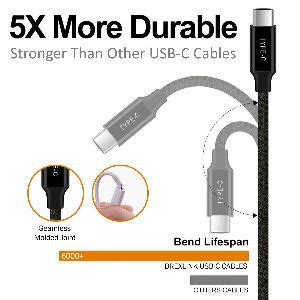 BrexLink USB C To USB A USB C To USB A Nylon Braided Fast Charging Cable Ft M Black
