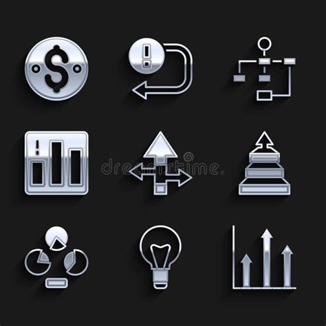 Set Arrow Light Bulb Pie Chart Infographic Pyramid Infographics Hierarchy Organogram And