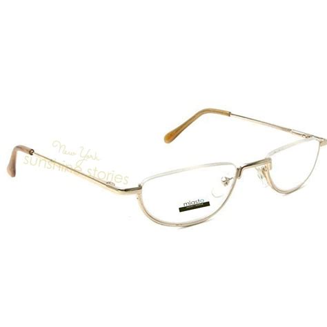 Half Rimless Oval Moon Reading Glasses Optical Grade Etsy