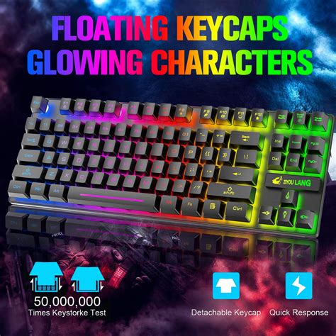 Buy Wireless Keyboard And Mouse 87 Key Rainbow Led Wireless Keyboard
