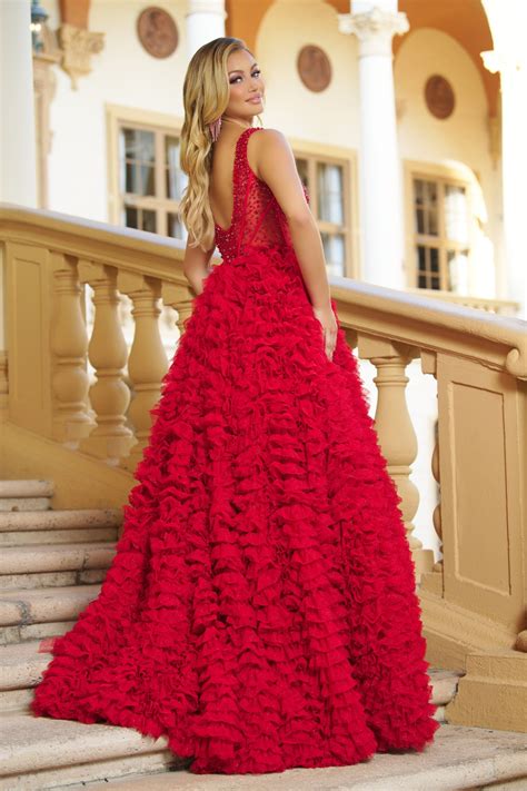 Red Ava Presley 28584 Formal Beaded Prom Long Dress Prom Dresses And Gowns