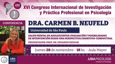 Conferencia Dra Carmen B Neufeld Salud Mental De Adolescentes
