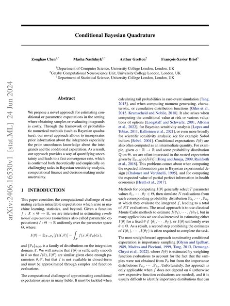 Pdf Conditional Bayesian Quadrature
