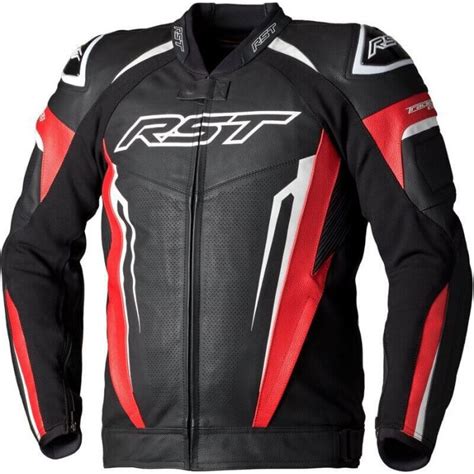 RST RST TracTech Evo 5 Men Leather Jacket Red White Worldwide Shipping