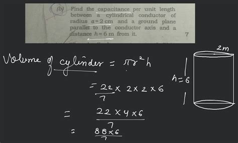 B Find The Capacitance Per Unit Length Between A Cylindrical Conductor