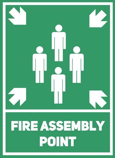 Safety Sign Indicating Fire Assembly Point Stock Illustration