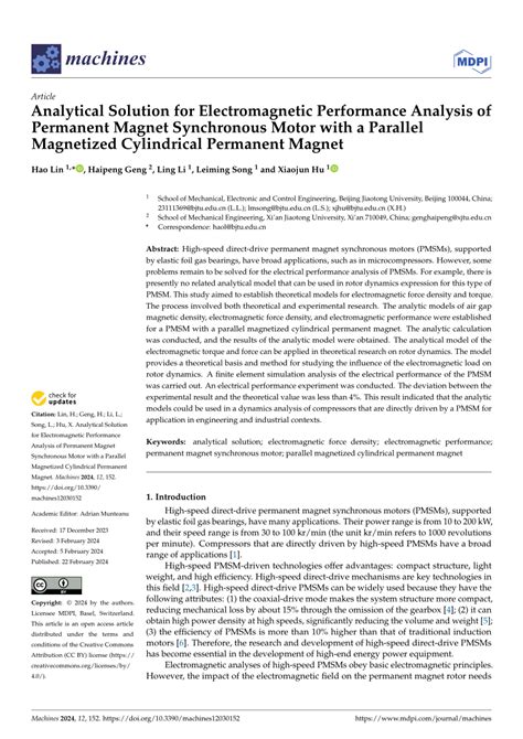 Pdf Analytical Solution For Electromagnetic Performance Analysis Of