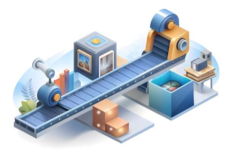 Ai Algorithm Conveyor Belt Concept In Manufacturing Processes Perfect For Vector Designs Availab