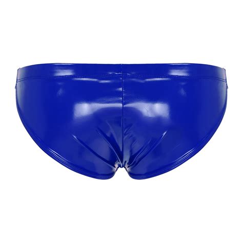 Herren Sexy Slips Wetlook Lack Leder Unterhose Briefs Panty Unterwäsche