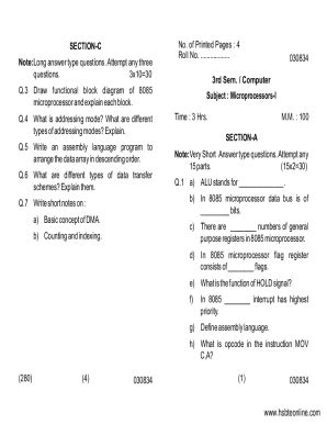 Fillable Online Draw The Labelled Internal Block Diagram Of 8085 Micro Fax Email Print