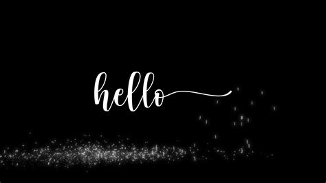 Hello Animation With White Handwritten Text And Falling Particles On A
