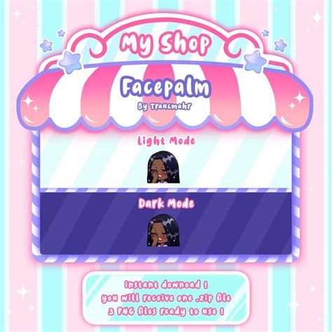 Facepalm Cute Chibi Black Hair Girl Emote For Twitch Discord Etsy