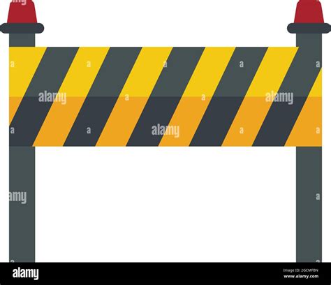 Icône De Barrière De Construction Routière Illustration Plate De La