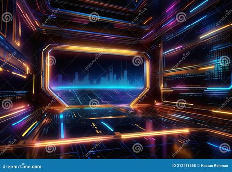 the dynamic interface of future tech innovation stock illustration