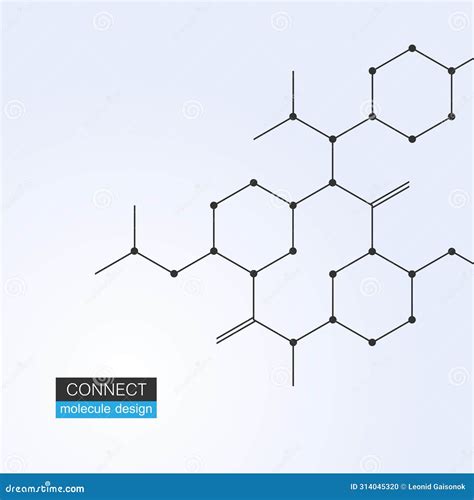 Chemical Pattern With Hexagon Connect Abstract Vector Design Stock