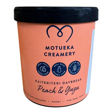Motueka Creamery Peach And Yuzu 900ml The Chilly Box