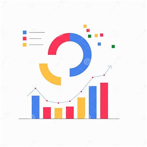 Colorful Pie Chart And Bar Graphs In Flat Vector Illustration Symbolizing Business Strategy
