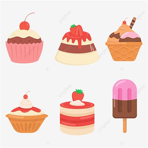 Hand Drawn Dessert Vector PNG Images Set Of Hand Drawn Delicious