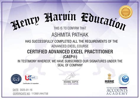 Ashmita Pathak Has Successfully Completed The Certification In