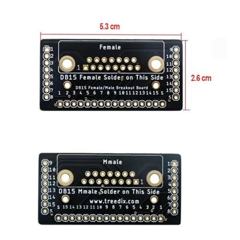 Treedix Db15 Female Breakout Board Connector Serial Adapters Serial Port Adapter 15 Pin Port