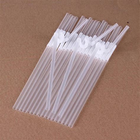 100pcs Plastic Flexible Bendable Straw Drinking Disposable Straws For Fruugo Uk