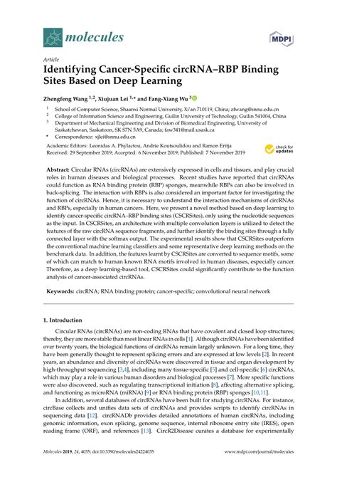 Pdf Identifying Cancer Specific Circrnarbp Binding Sites Based On