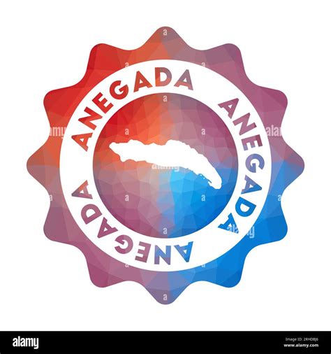 Anegada Low Poly Logo Colorful Gradient Travel Logo Of The Island In