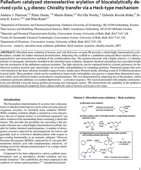Palladium Catalyzed Stereoselective Arylation Of Biocatalytically