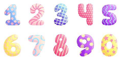 아이들을 위한 귀여운 숫자 세트입니다 교육적인 다채로운 숫자 어린이 기념일 가정 장식 또는 유치원의 개념 0에 대한 스톡 벡터 아트 및 기타 이미지 Istock